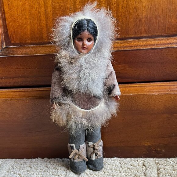 Toys | Vtg Inuit Eskimo Native American 8 Doll Blinking Brown Eyes Real ...